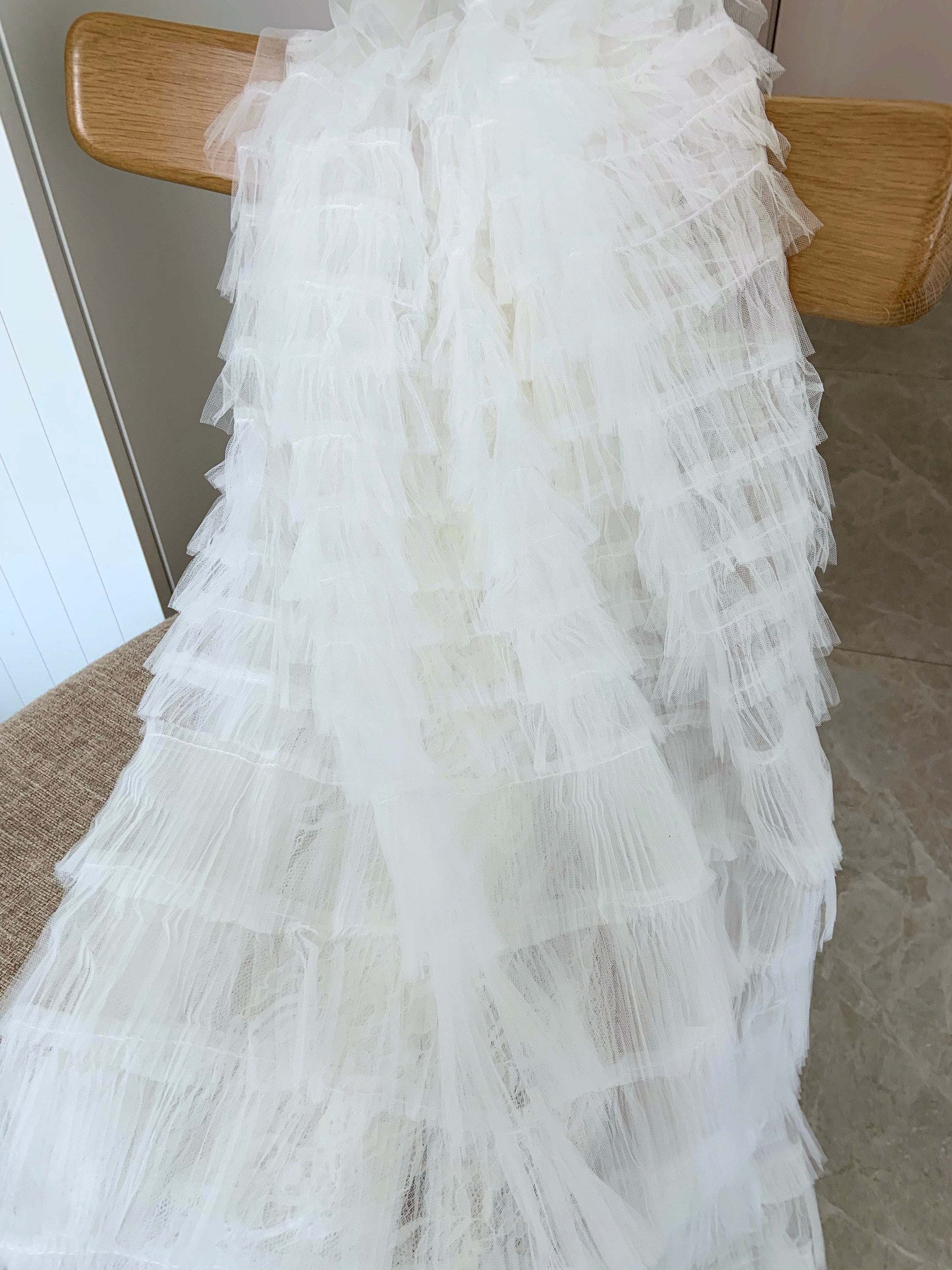 Off White Ruffled Fabric for Bridal Dress - Etsy
