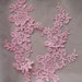 Hot Pink Lace Appliques, Retro Floral Lace Appliques by Pairs, Bridal ...