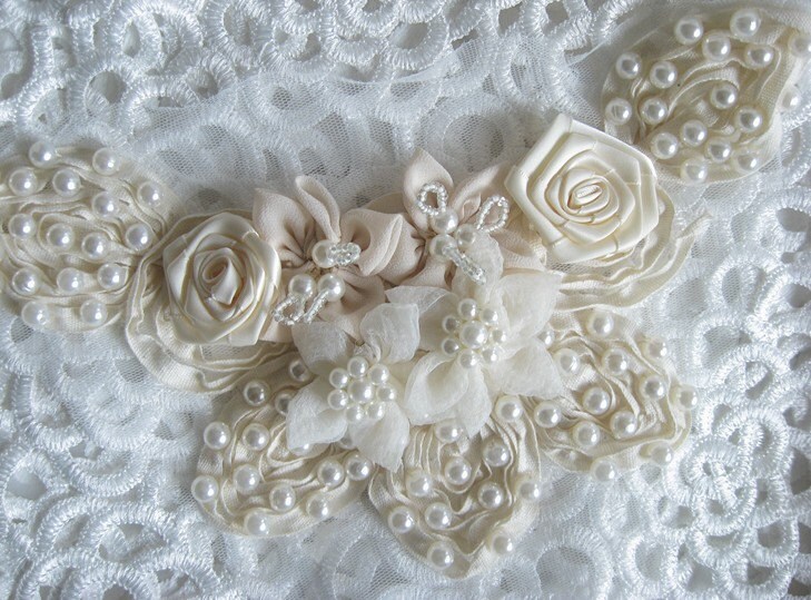 Beading Applique Bridal Applique Wedding Applique Pearl | Etsy