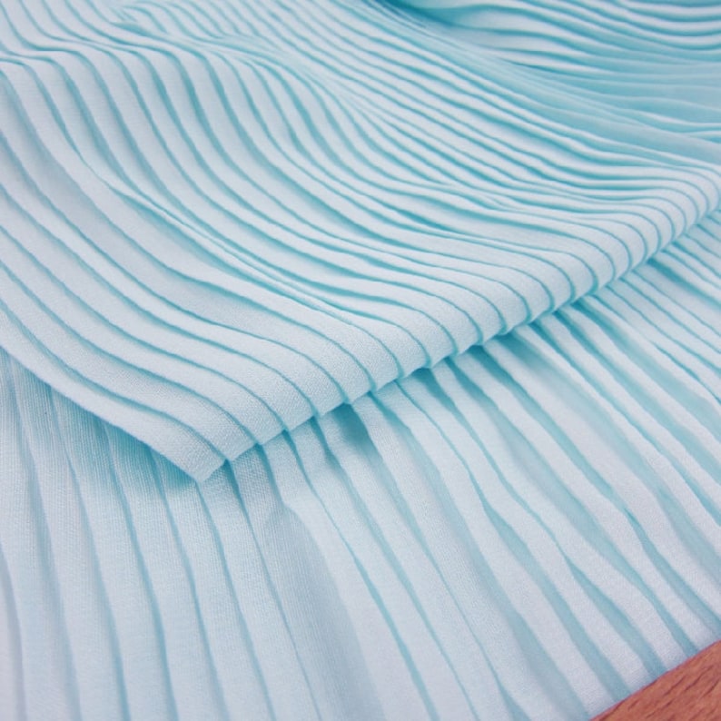 Light Blue Chiffon Panel Fabric Pleated Chiffon Fabric 3d | Etsy