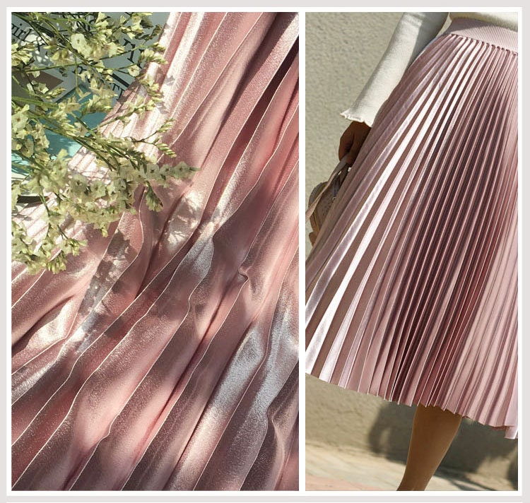 Silver Grey Pleated Satin Panel, Satin Vertical Crease, Satin Accordion ...