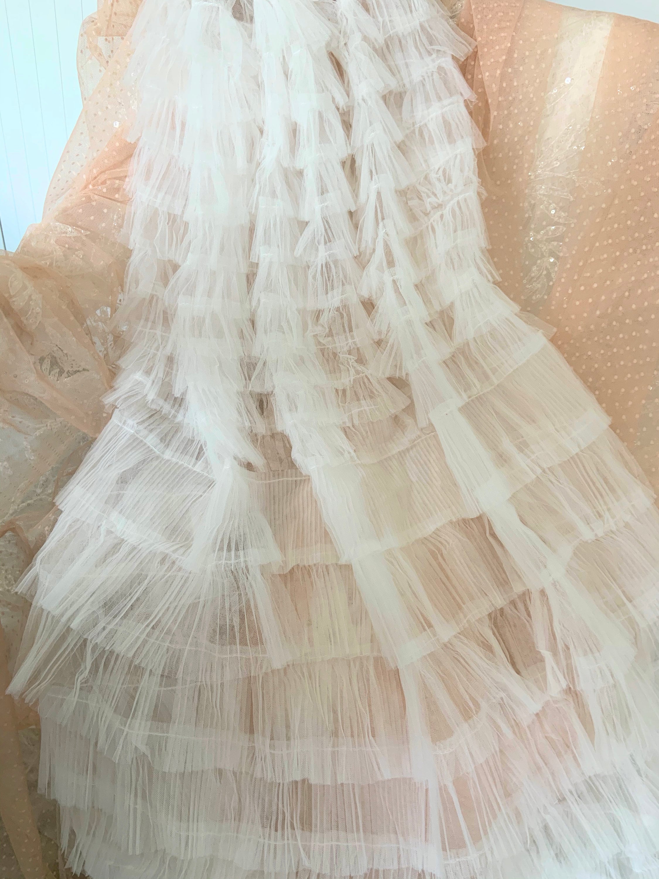 Off White Ruffled Fabric for Bridal Dress - Etsy