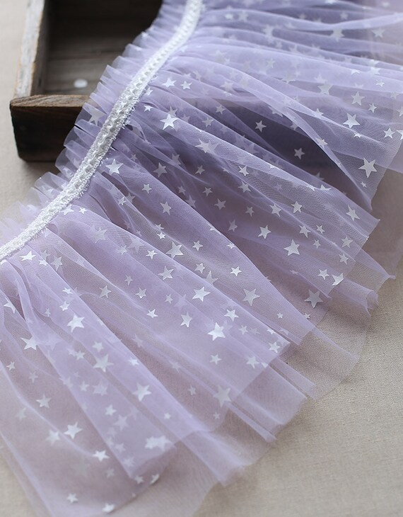 2 Layers Tulle Ruffles With Stars Lavender | Etsy