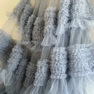 Dust Blue Tulle Ruffles Fabric for Cake Dress, Prom Dress - Etsy