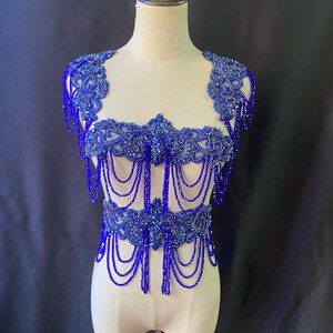 Hot Pink Rhinestone Applique With Chains for Costume, Body Jewelry With ...