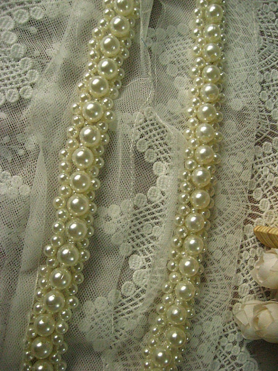Pearl Beaded Trim Rhinestone Trim Bridal Sash Trim Jewelry - Etsy