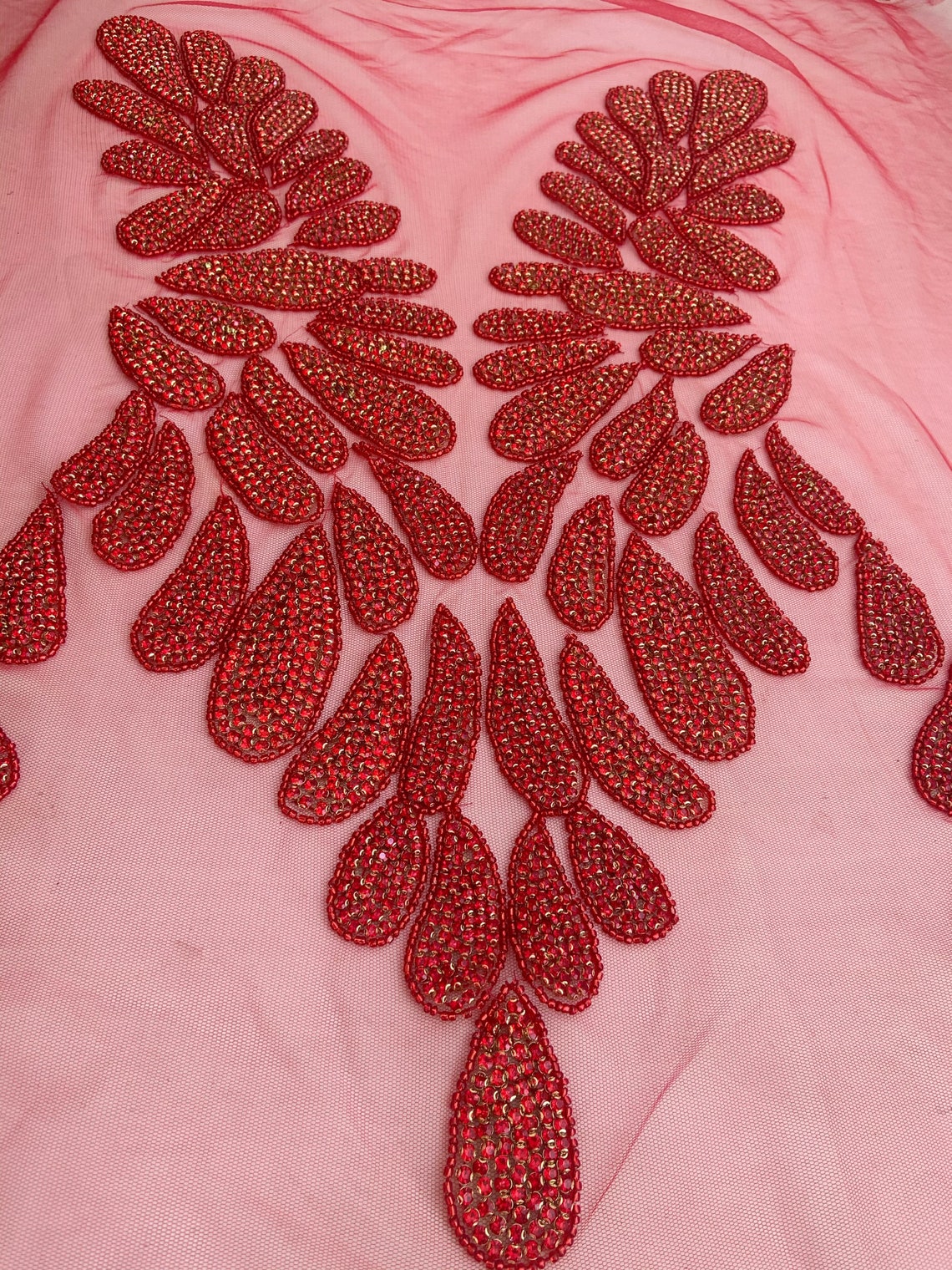 Full Body Gold Rhinestone Appliqué Boidce, Heavy Bead Handmade ...