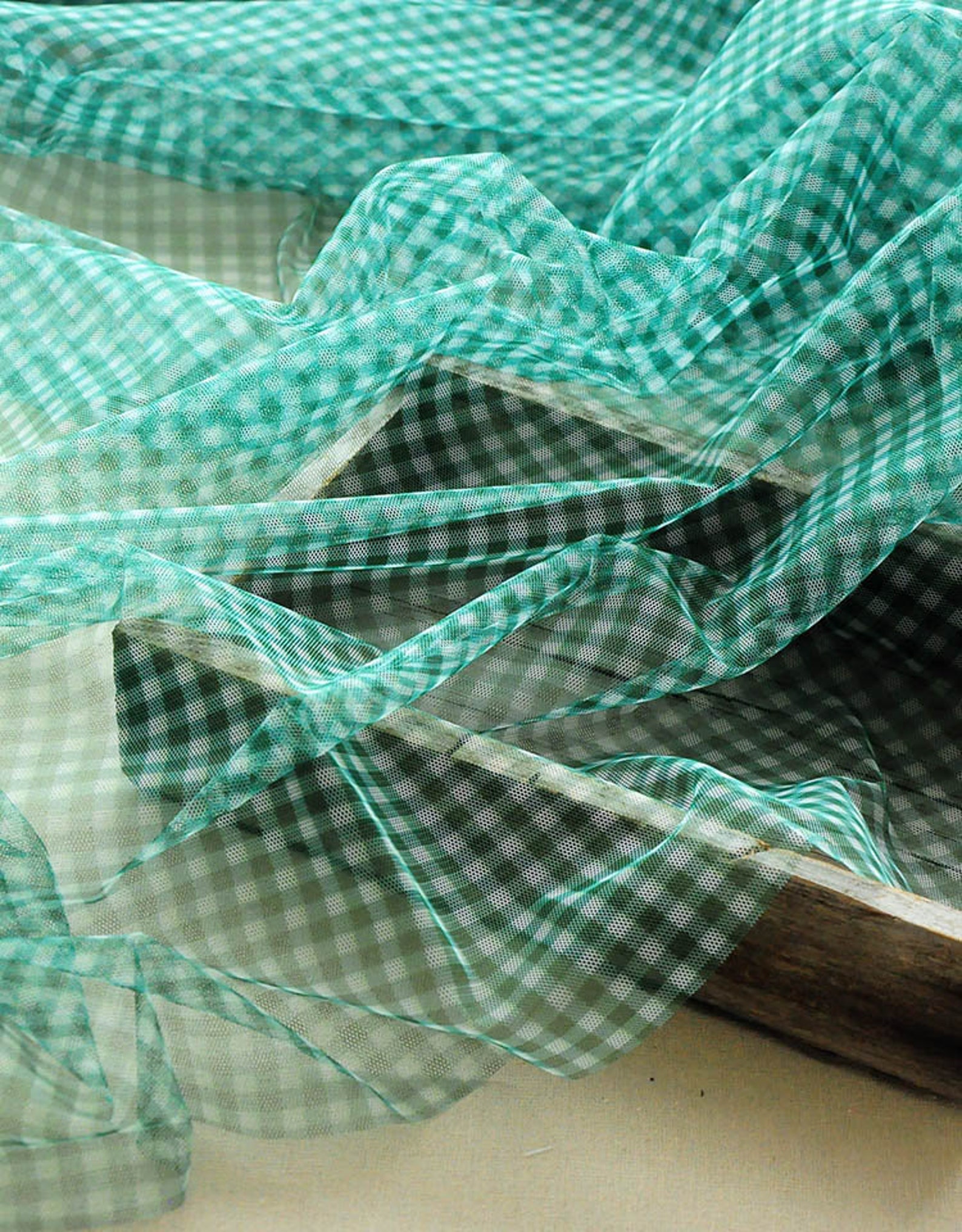 Green Tulle Fabric With Checks - Etsy