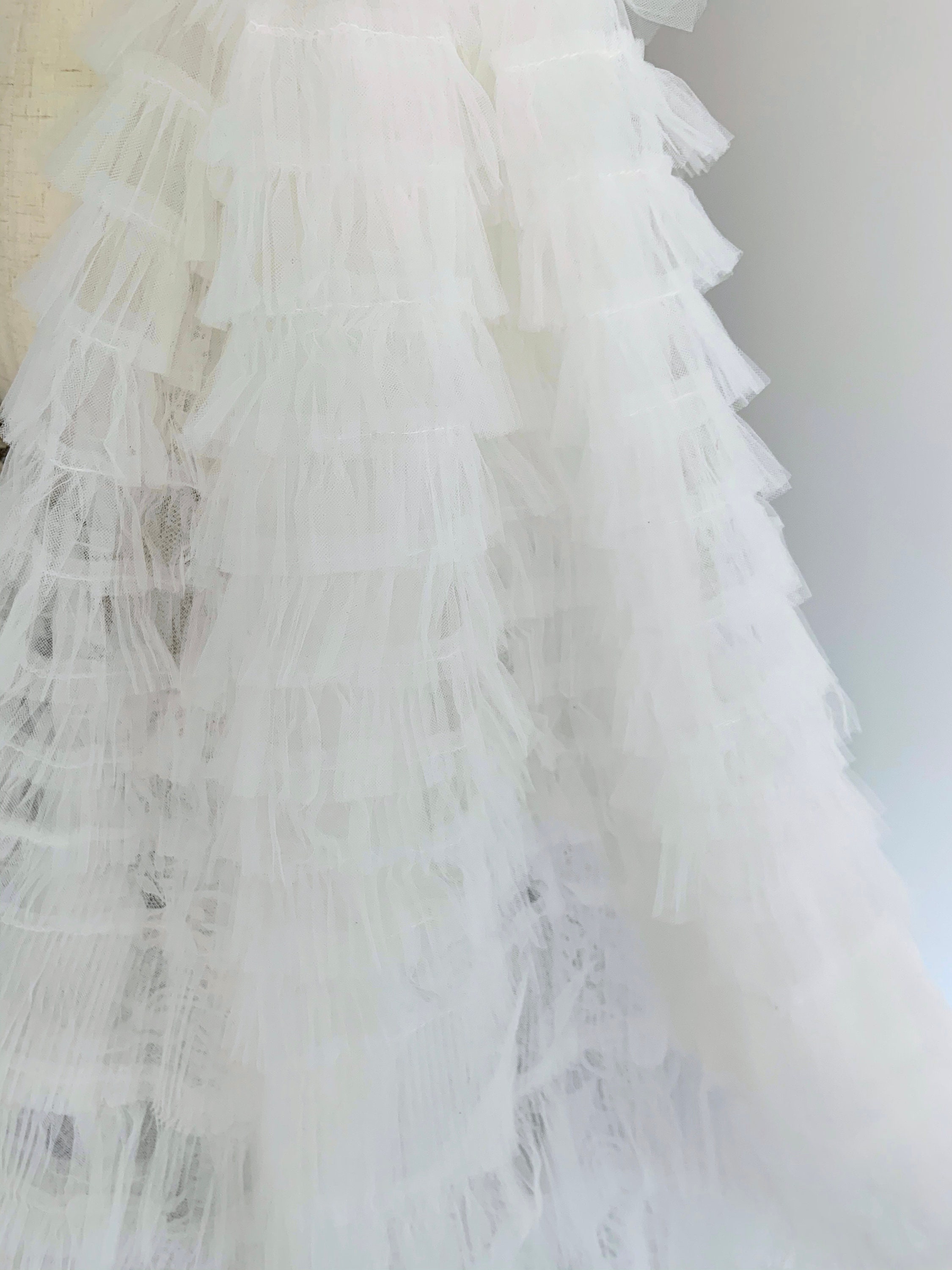 Off White Ruffled Fabric for Bridal Dress - Etsy
