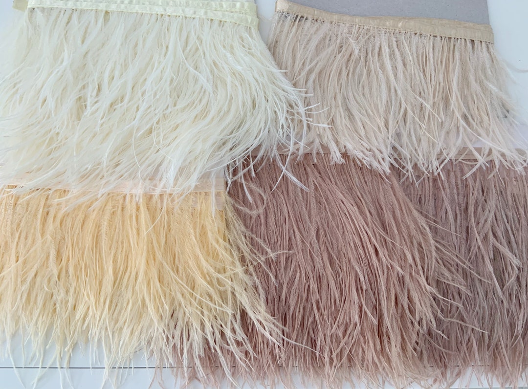 Earth Tone Ostrich Feather Trim, Ostrich Fringe Trim by the Yard - Etsy