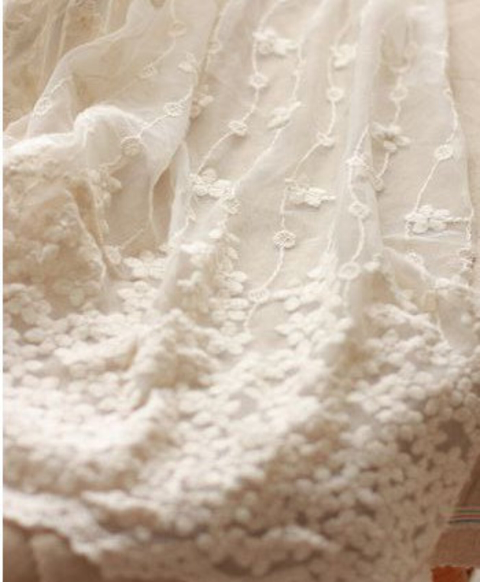 Ivory Lace Fabric Embroidered Tulle Lace Fabric With Flowers - Etsy