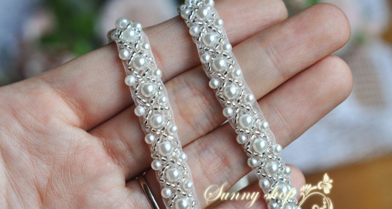 Pearl Beaded Trim Bridal Sash Trim Jewelry Trim Pearl - Etsy