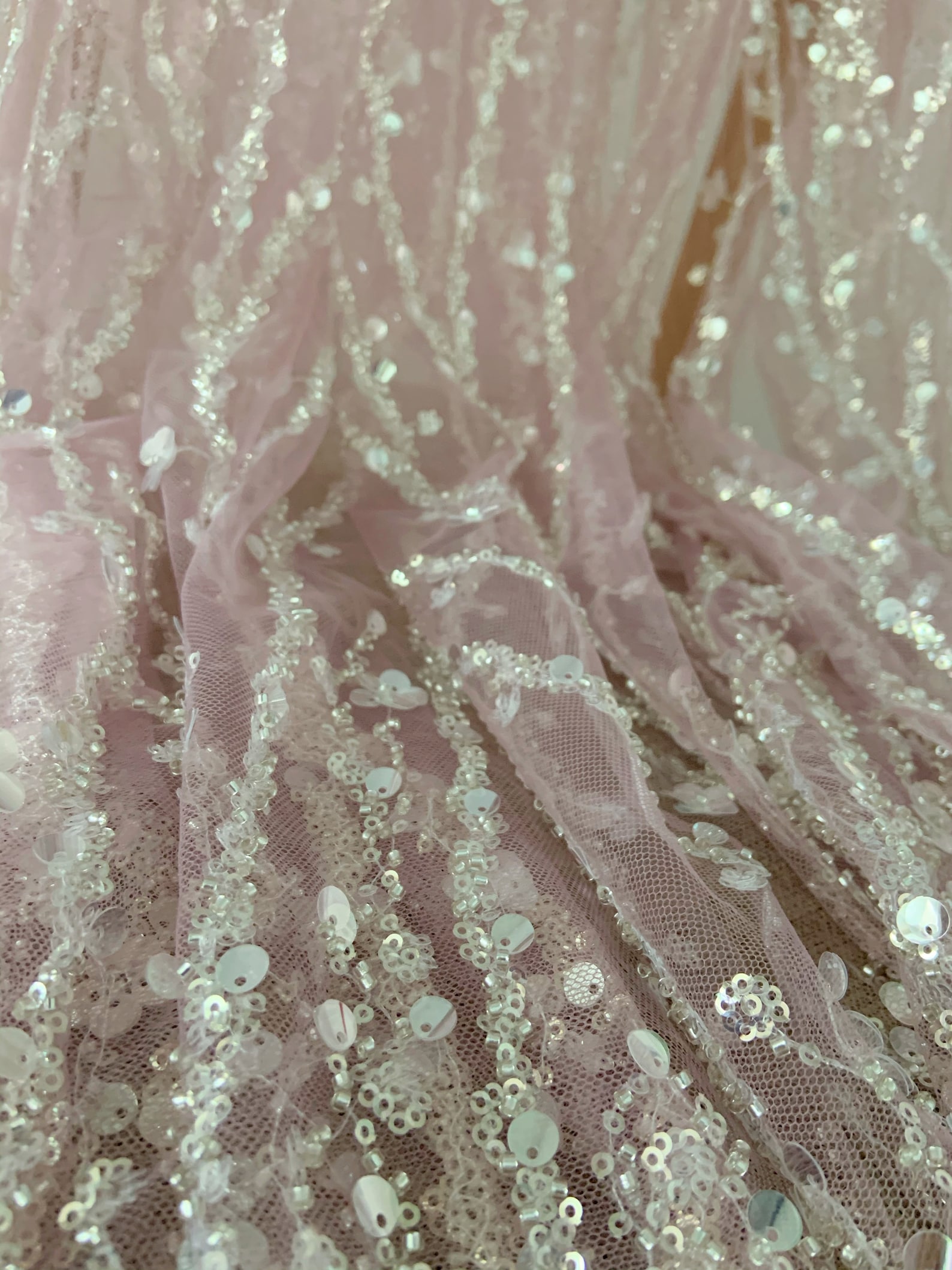 Bead and Sequined Tulle Lace Fabric Heavy Embroidered Tulle | Etsy