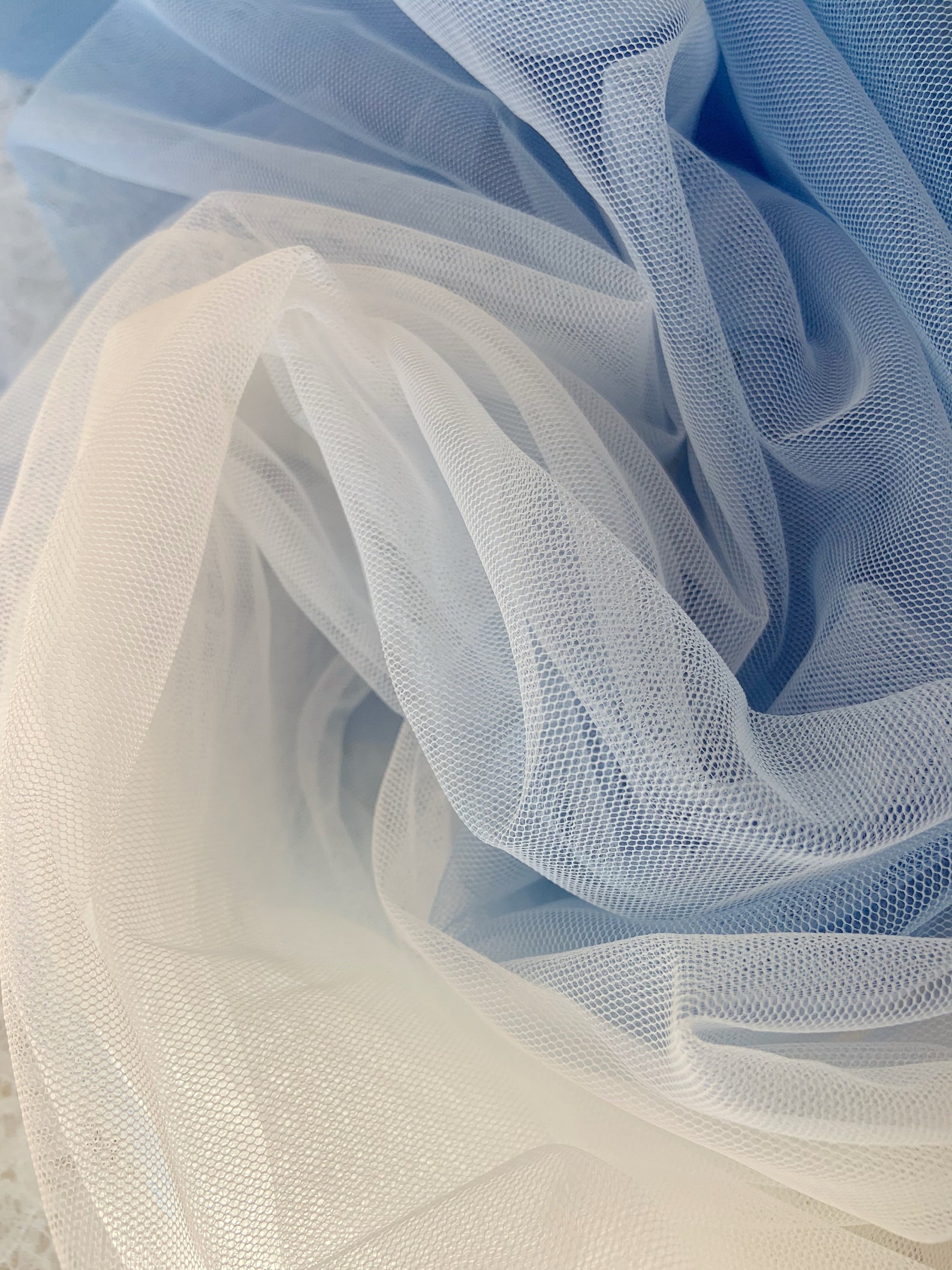 Light Blue Tulle Fabric With Gradient Colors - Etsy