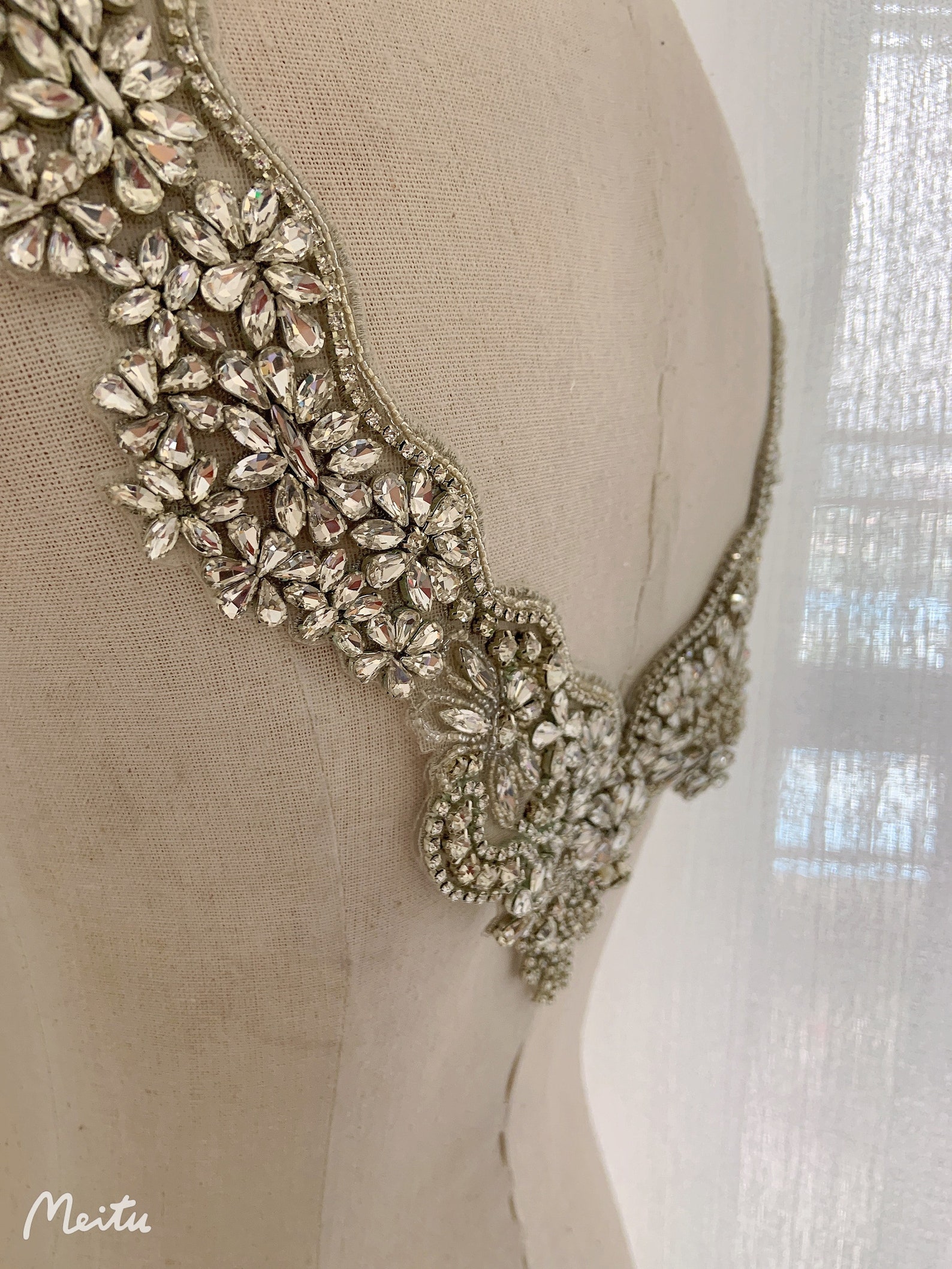Rhinestone V Neckline Applique for Couture - Etsy
