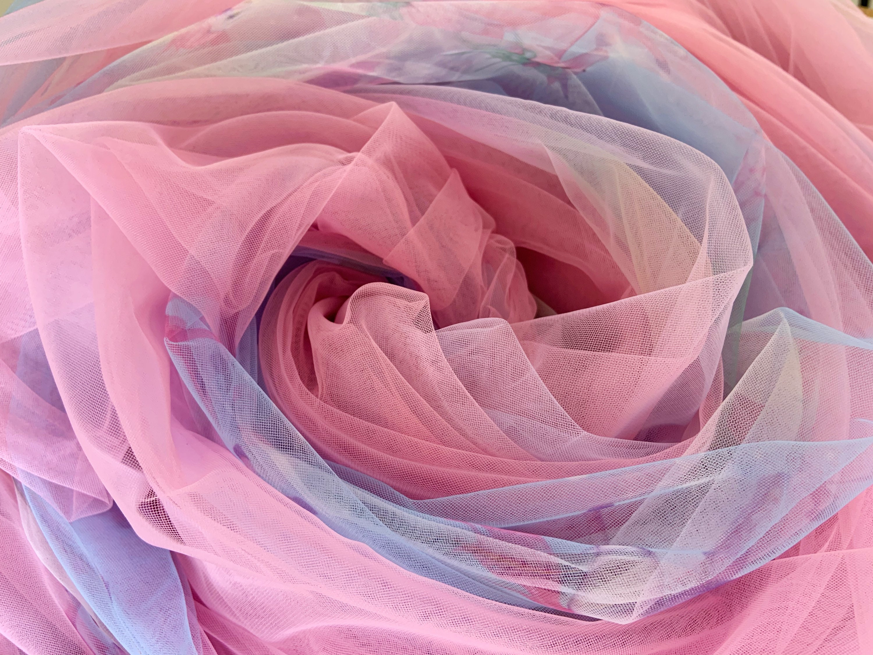 Dip Dye Style Tulle Fabric With Ombr Colors Pink And Blue Etsy Denmark