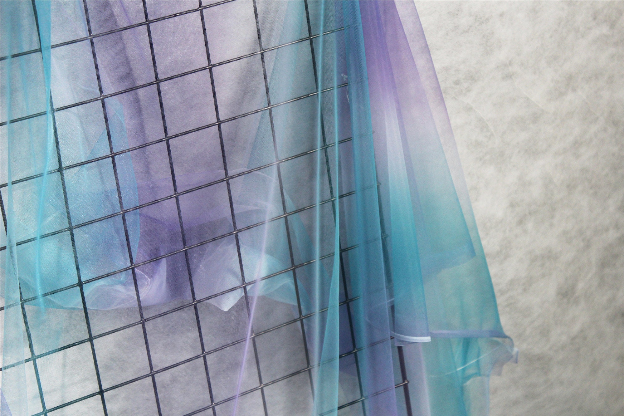 Tie-dyed Style Tulle Fabric With Gradient Colors Blue and | Etsy
