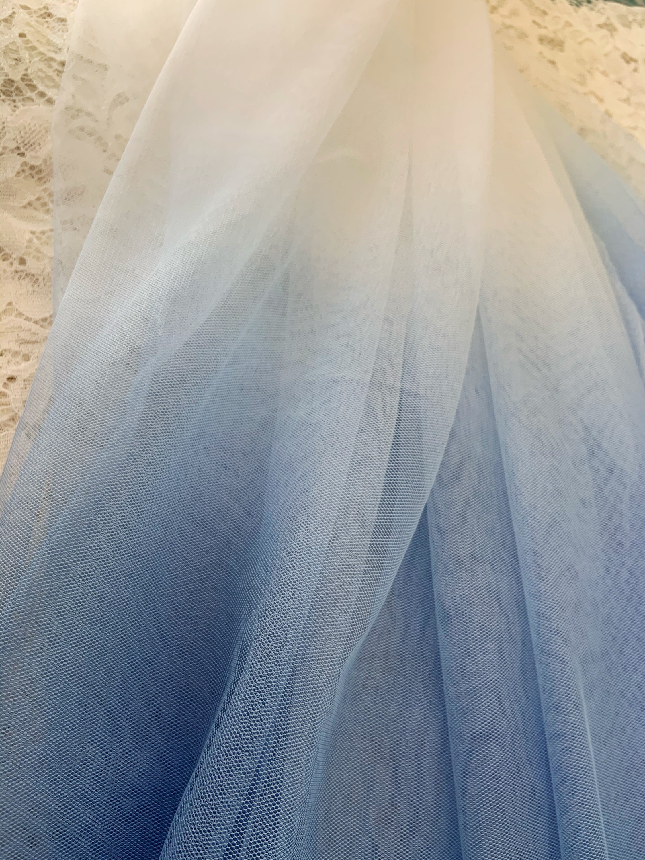 Light Blue Tulle Fabric With Gradient Colors - Etsy UK
