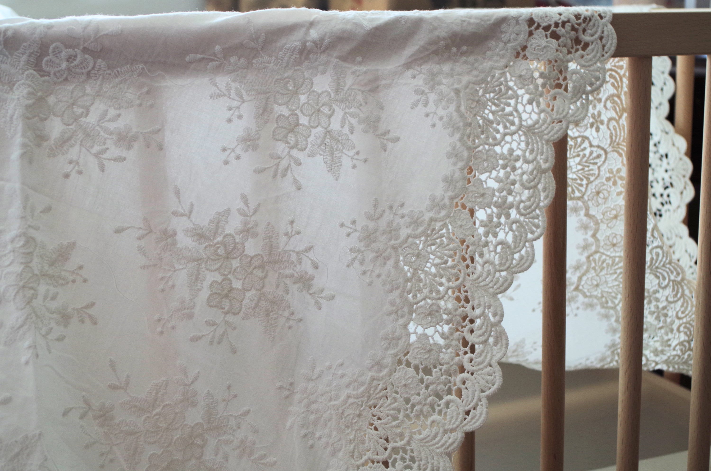 Cotton Lace Fabric, Gorgeous Lace Fabric With Cotton Scalloped Edge ...