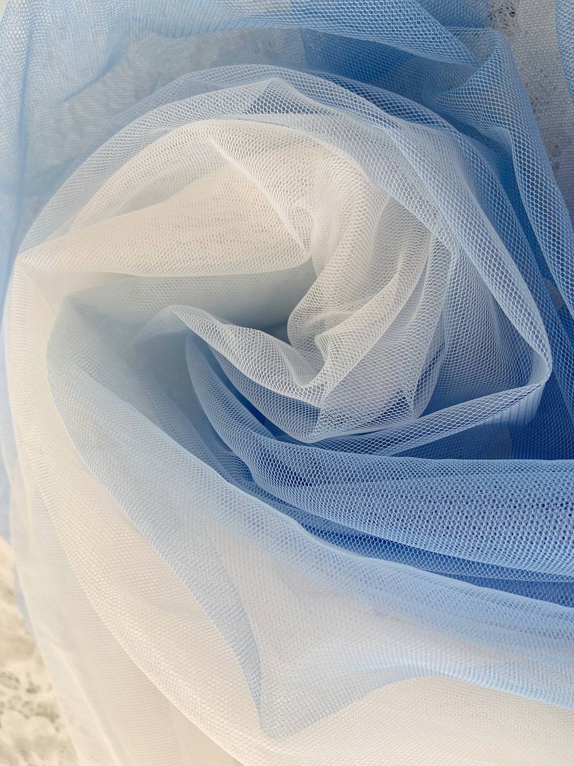 Light blue tulle fabric with Gradient colors | Etsy