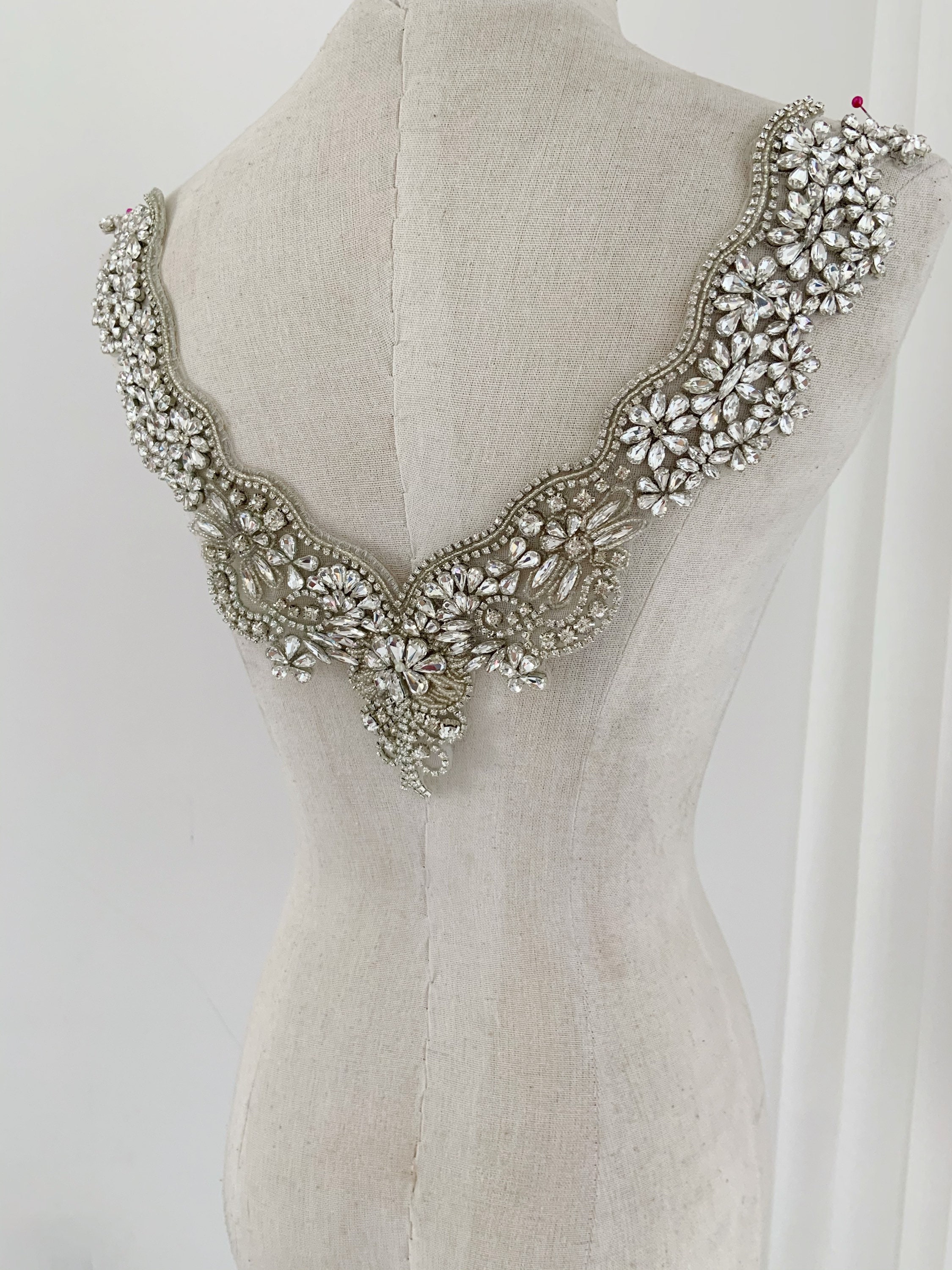 Rhinestone V Neckline Applique for Couture - Etsy