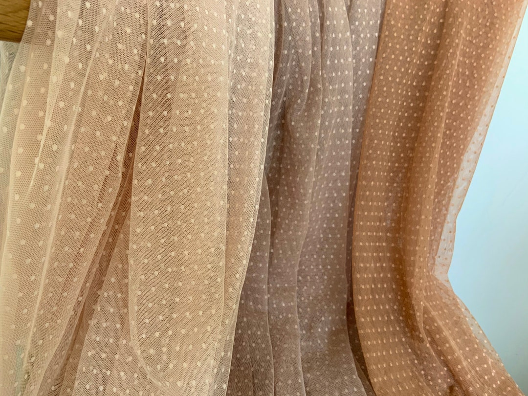 Skin Tone Tulle Fabric With Polka Dot - Etsy