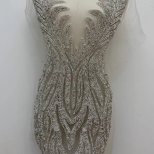 Full Body Rhinestone Applique, Iridescent Rhinestone Bodice Appliqués ...