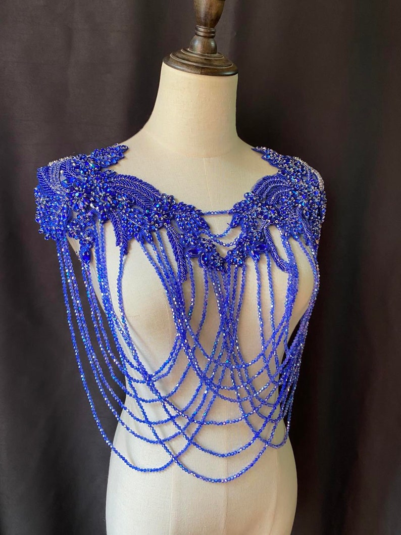 Black Rhinestone Cape With Chains for Costume Body Jewelry | Etsy