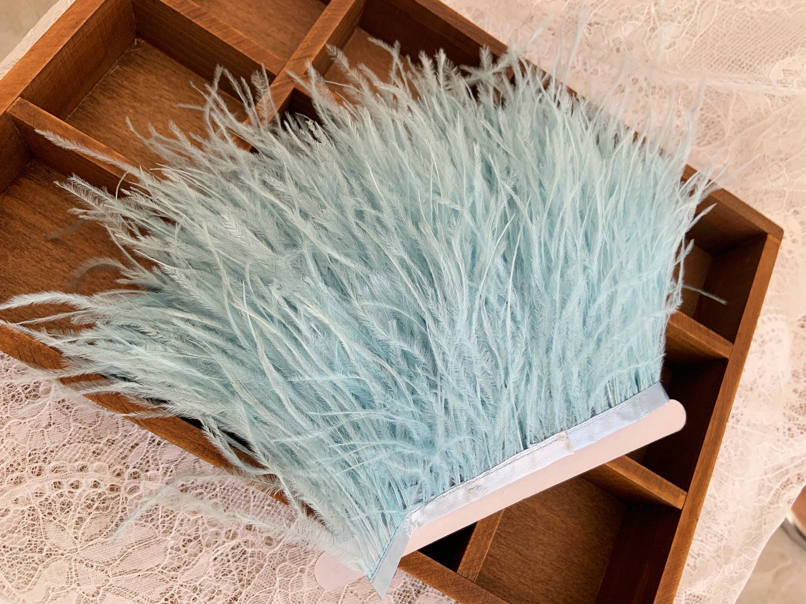Ostrich Feather Trim, Ostrich Fringe Trim by the Yard / Light Blue - Etsy