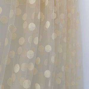 Beige Tulle Lace Fabric With Velvet Polka Dots - Etsy