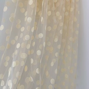 Beige Tulle Lace Fabric With Velvet Polka Dots - Etsy