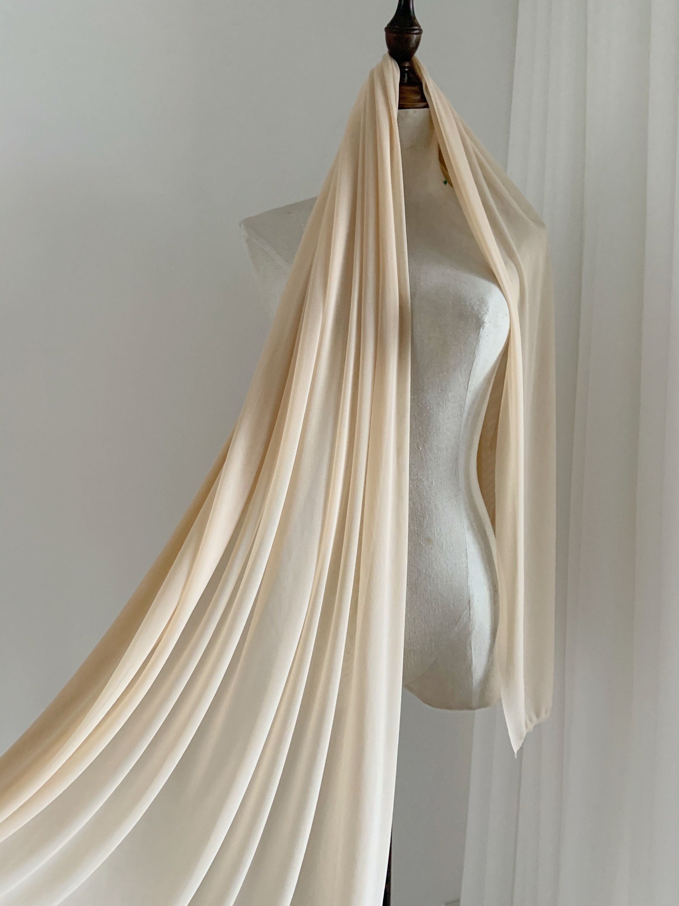 4 way stretch tulle fabric beige power stretchy mesh fabric | Etsy