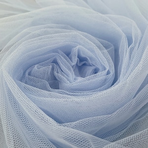 Baby Blue Mesh Fabric, Gauze Fabric , Wedding Mesh, Tulle Lace Fabric ...