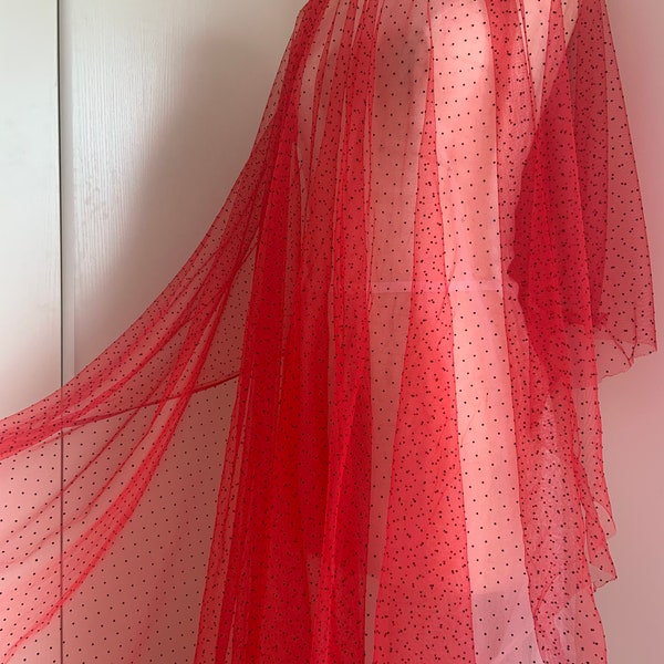 Red Tulle Fabric - Etsy