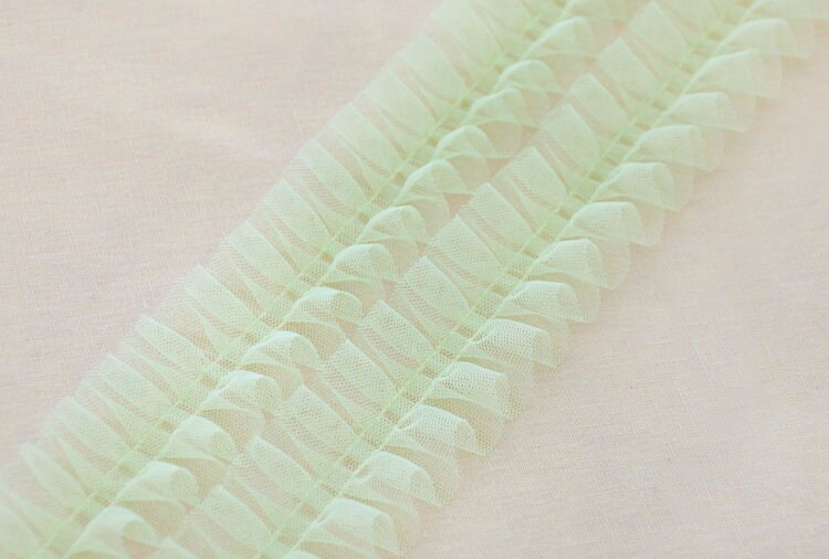 12 Colors Ruffled Tulle Trim Frill Trim Pleated Mesh Trim | Etsy