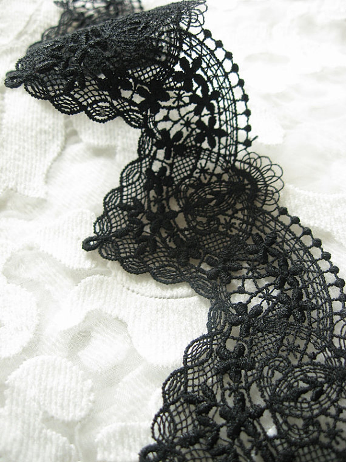 Black Lace Trim Venise Lace Trimblack Guipure Lace Trim - Etsy