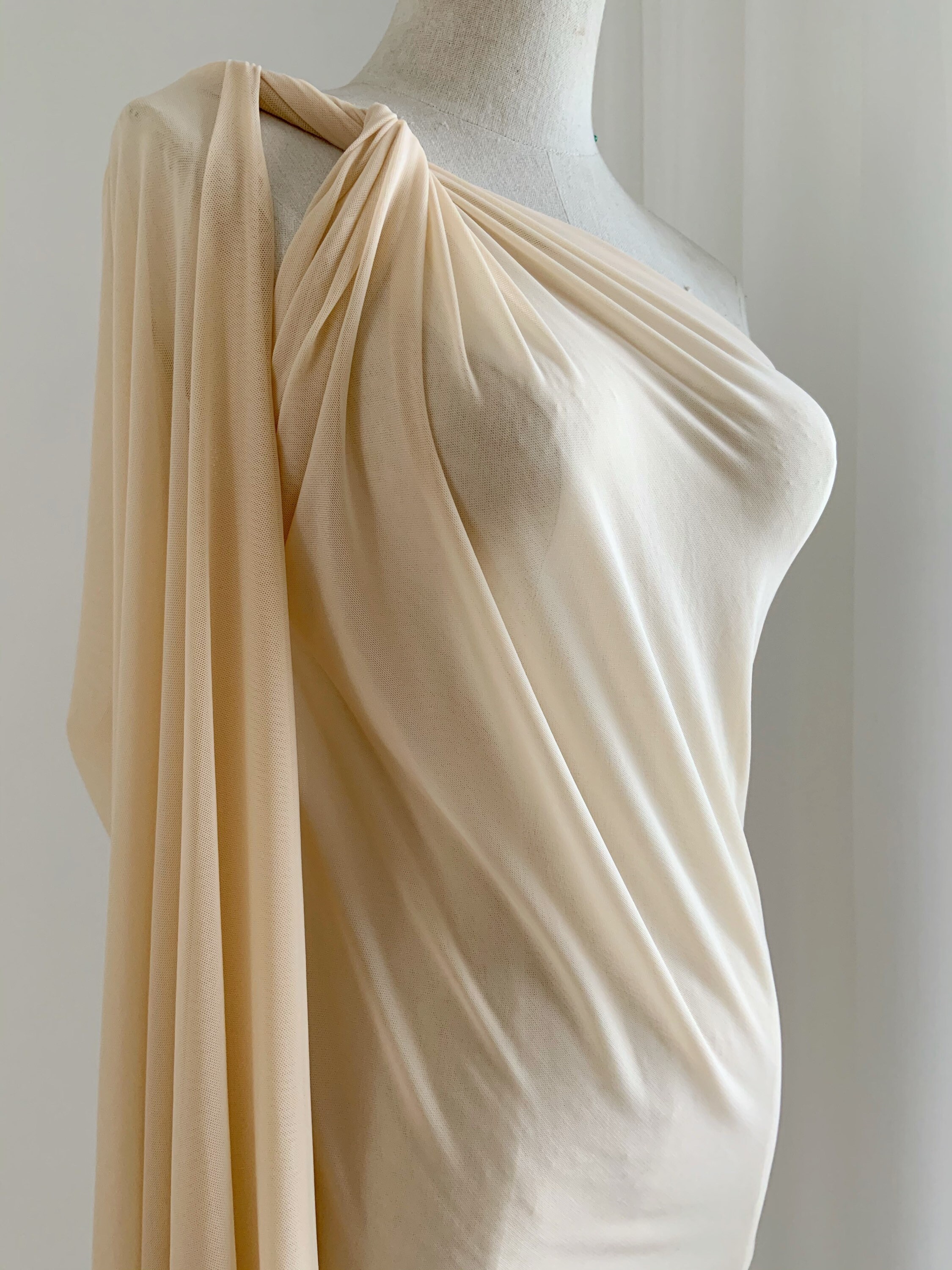 4 way stretch tulle fabric skin tone power stretchy mesh | Etsy