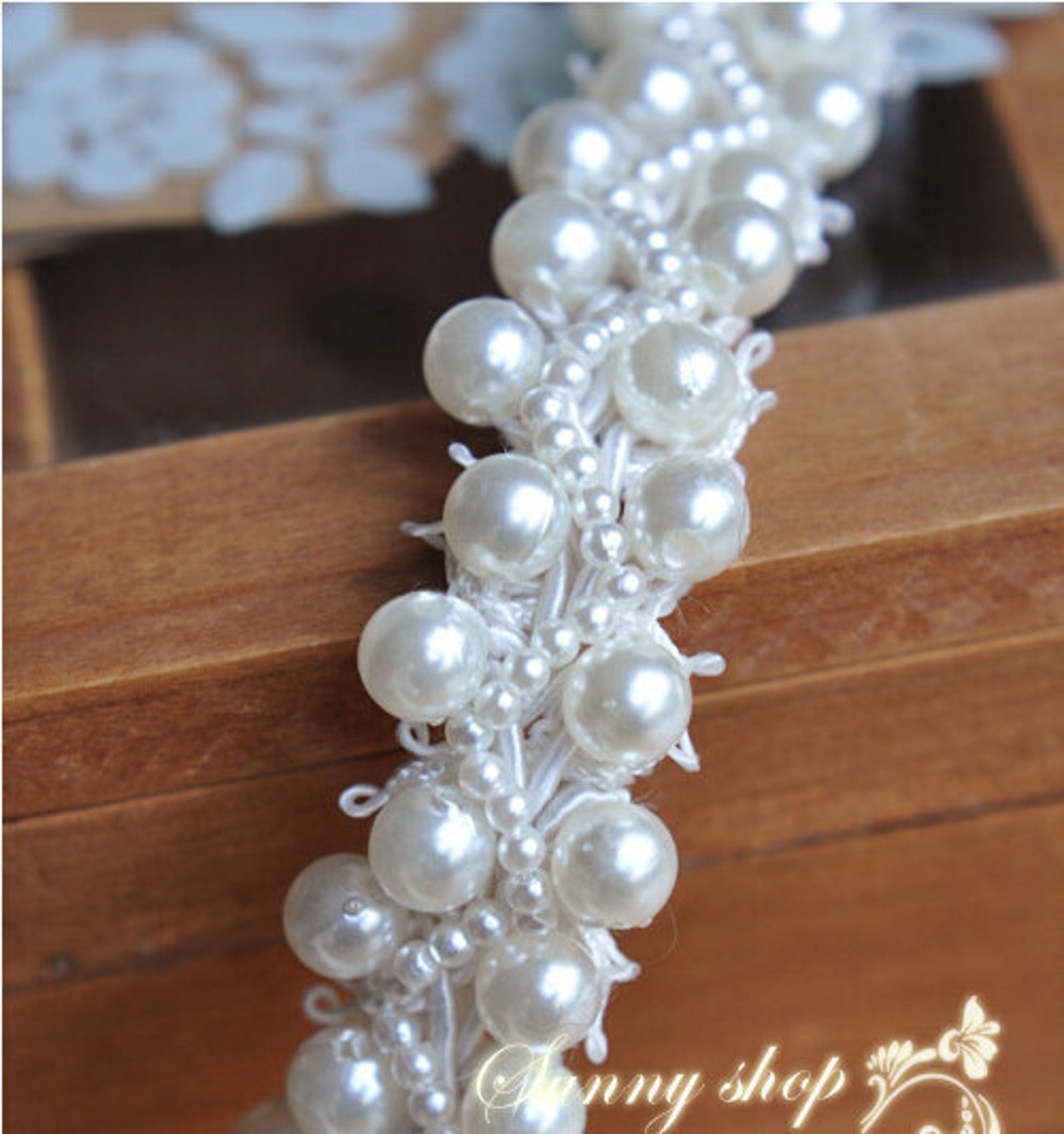 Pearl Beaded Trim Bridal Sash Trim Jewelry Trim Pearl - Etsy