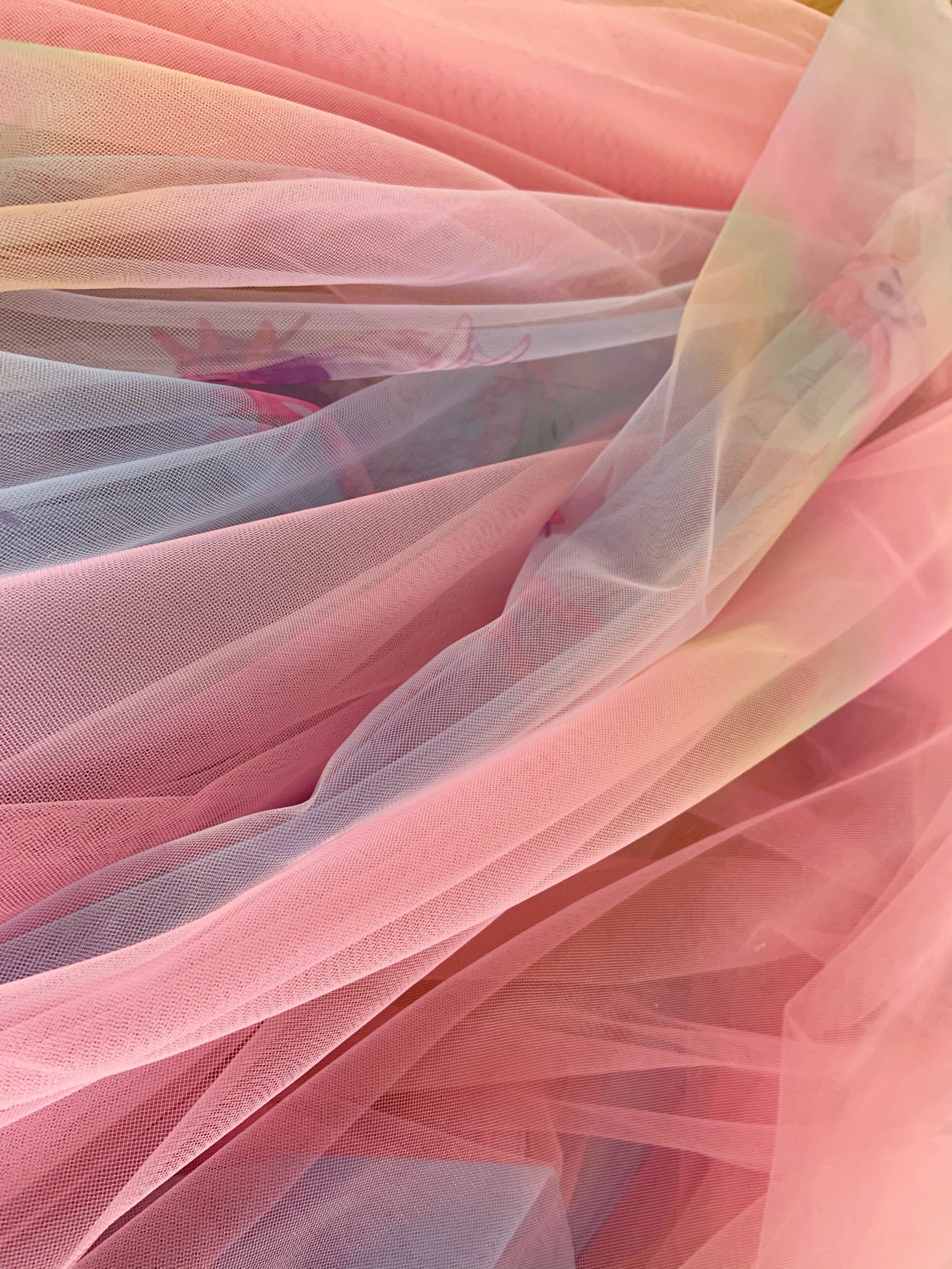 Dip Dye Style Tulle Fabric With Ombr Colors Pink And Blue Etsy Denmark