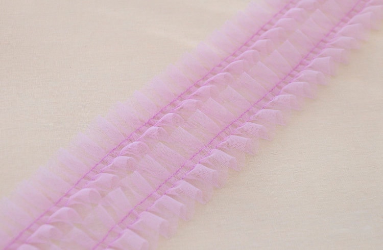 12 Colors Ruffled Tulle Trim Frill Trim Pleated Mesh Trim | Etsy