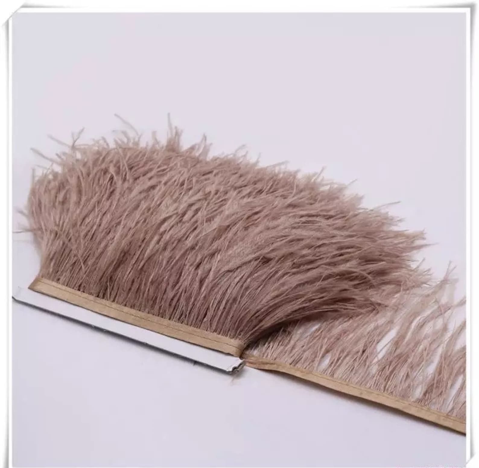 Ostrich Feather Trimming Fringe With Satin Ribbon Tape - Etsy