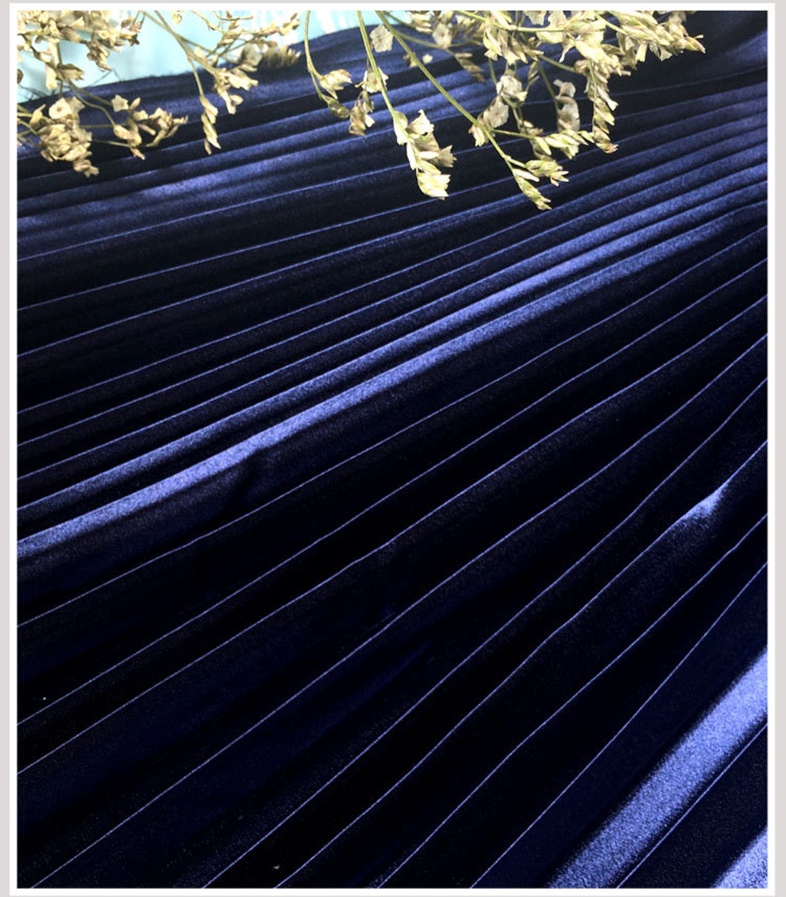 Navy Blue Pleated Satin Panel Satin Vertical Crease Satin | Etsy