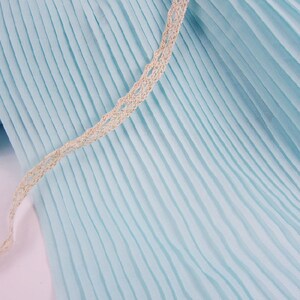 Light Blue Chiffon Panel Fabric, Pleated Chiffon Fabric, 3d Pleated ...