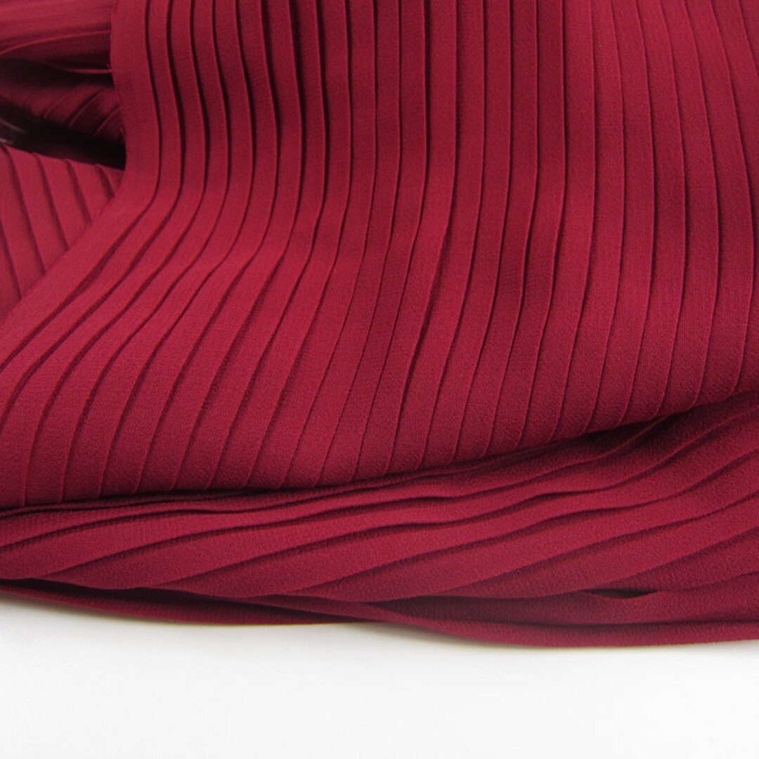 Wine Red Pleated Chiffon Fabric, Chiffon Panel Fabric for Couture - Etsy