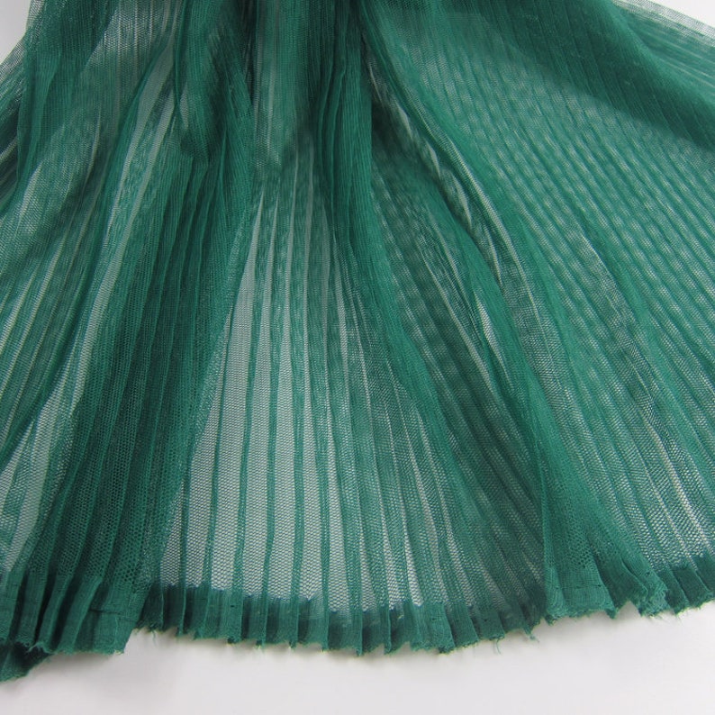 Green and Blue Pleated Tulle Fabric Accordion Pleated Mesh | Etsy
