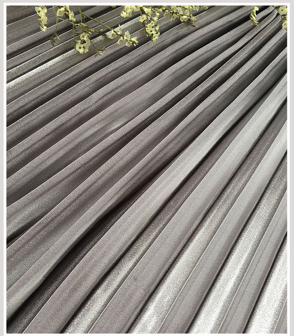 Silver Grey Pleated Satin Panel Satin Vertical Crease Satin - Etsy