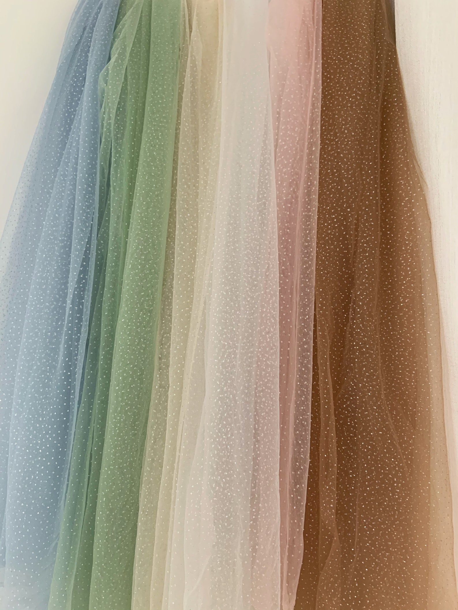 Light blue mesh lace fabric with glitters galaxy look well | Etsy