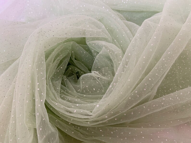 Light Blue Mesh Lace Fabric With Glitters Galaxy Look Well - Etsy