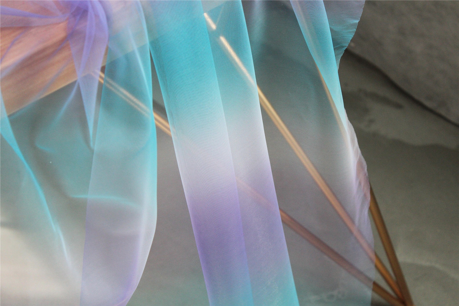 Tie-dyed Style Tulle Fabric With Gradient Colors Blue and - Etsy
