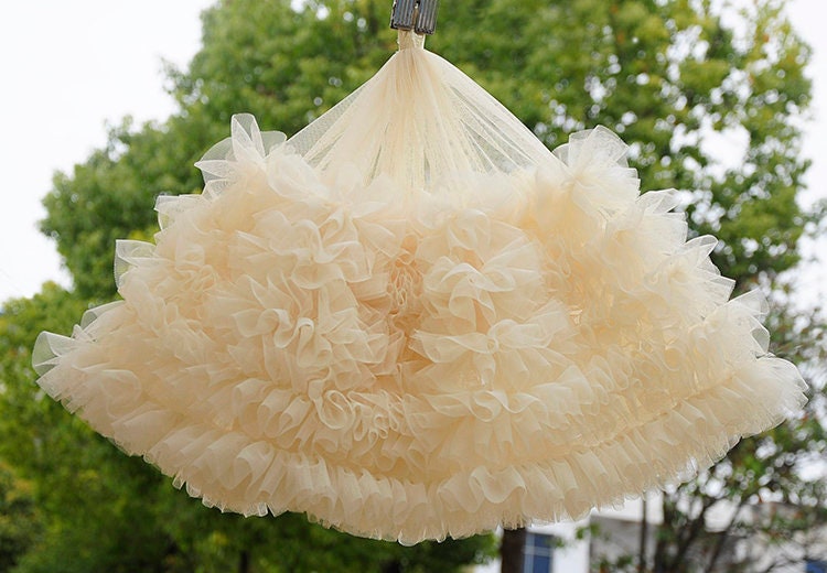 Beige Extra Dense Ruffled Trim Pleated Tulle Trim for Tutu - Etsy